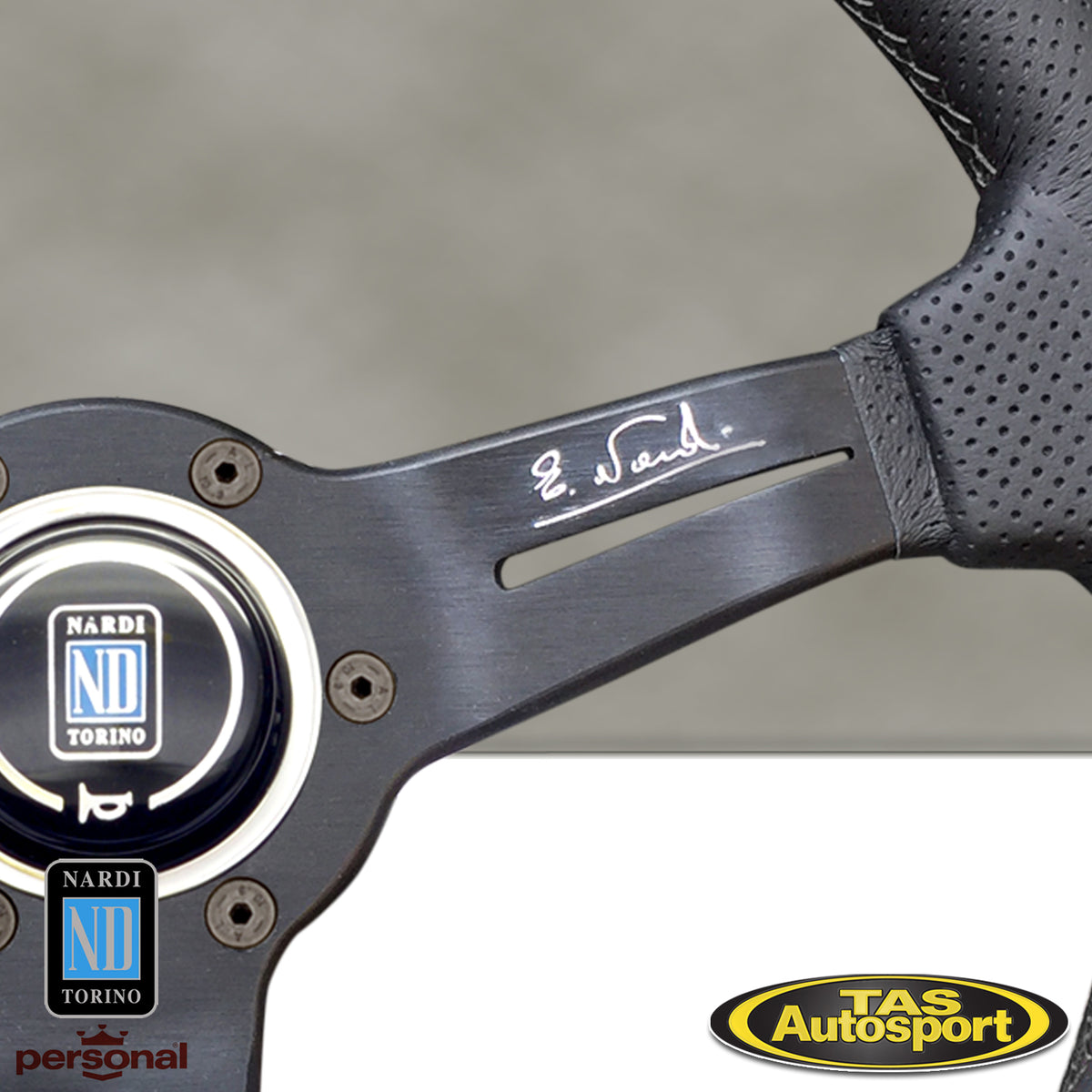 Nardi Deep Corn Leather Black Stitch White Signature 330mm Steering Wh ...