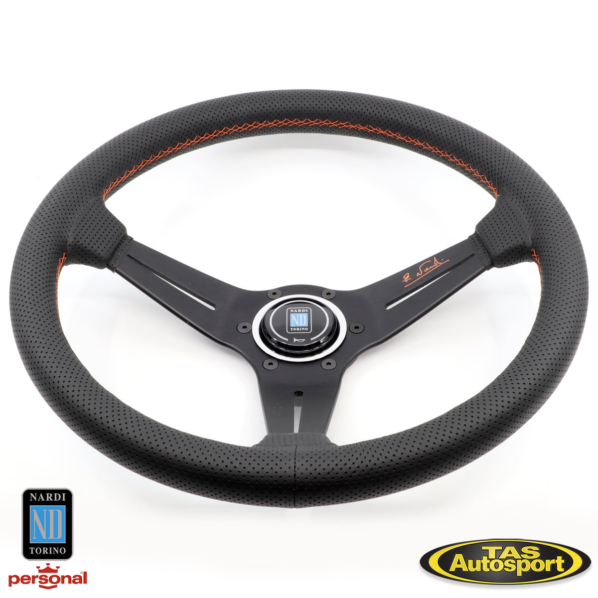 Nardi Deep Corn Leather Orange Stitch & Signature 350 Steering Wheel ...