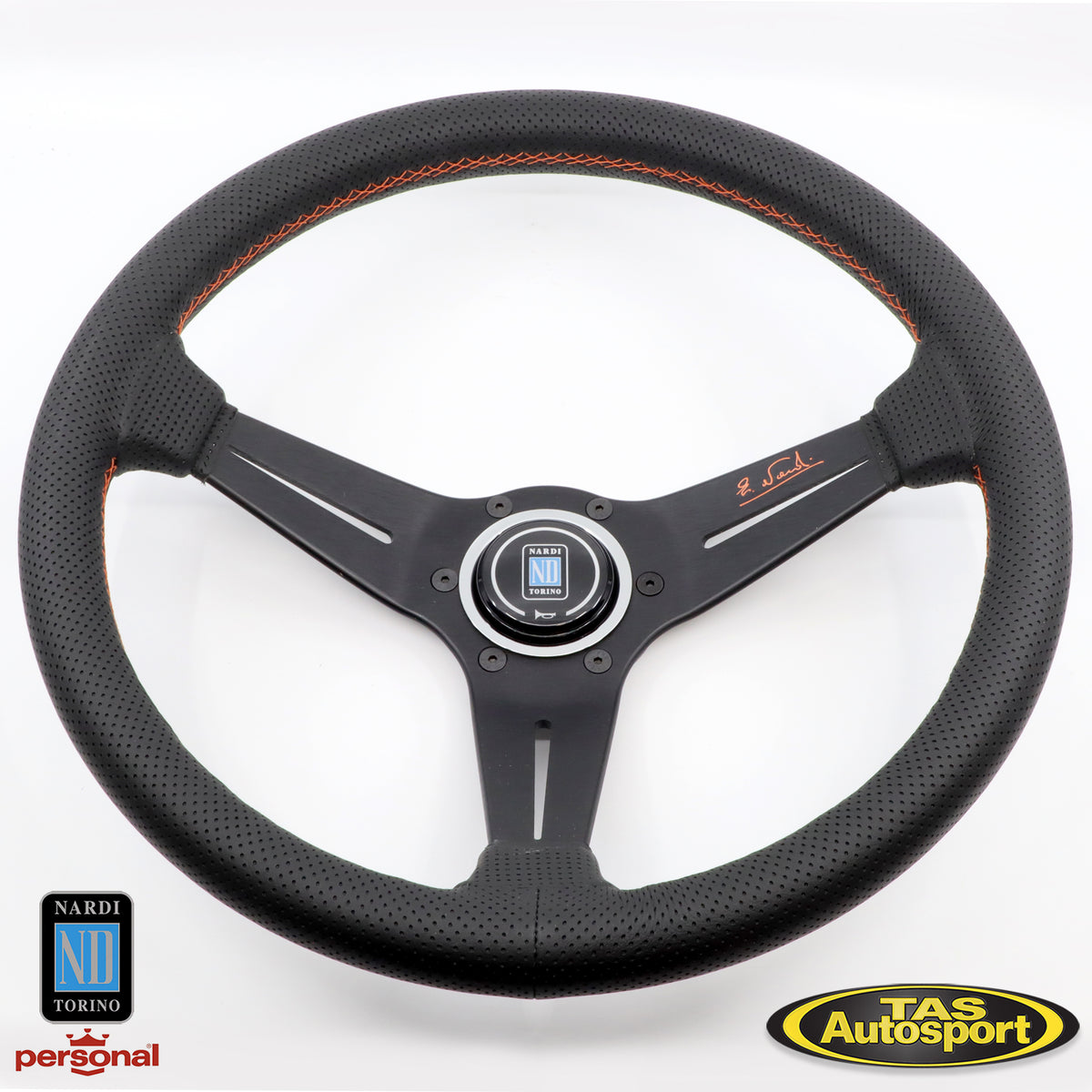 Nardi Deep Corn Leather Orange Stitch & Signature 350 Steering Wheel ...