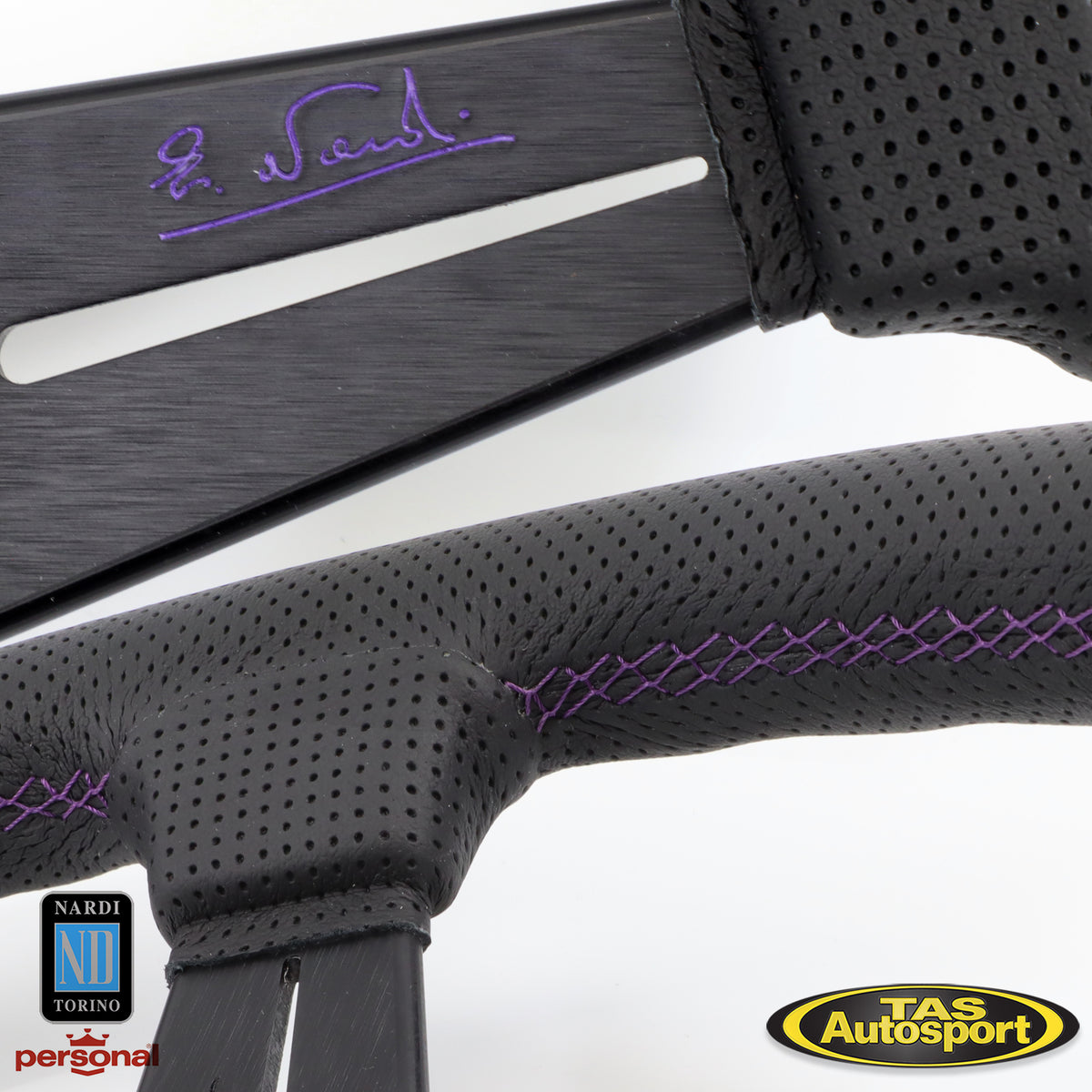 Nardi Deep Corn Leather Purple Stitch & Purple Signature 350 Steering ...