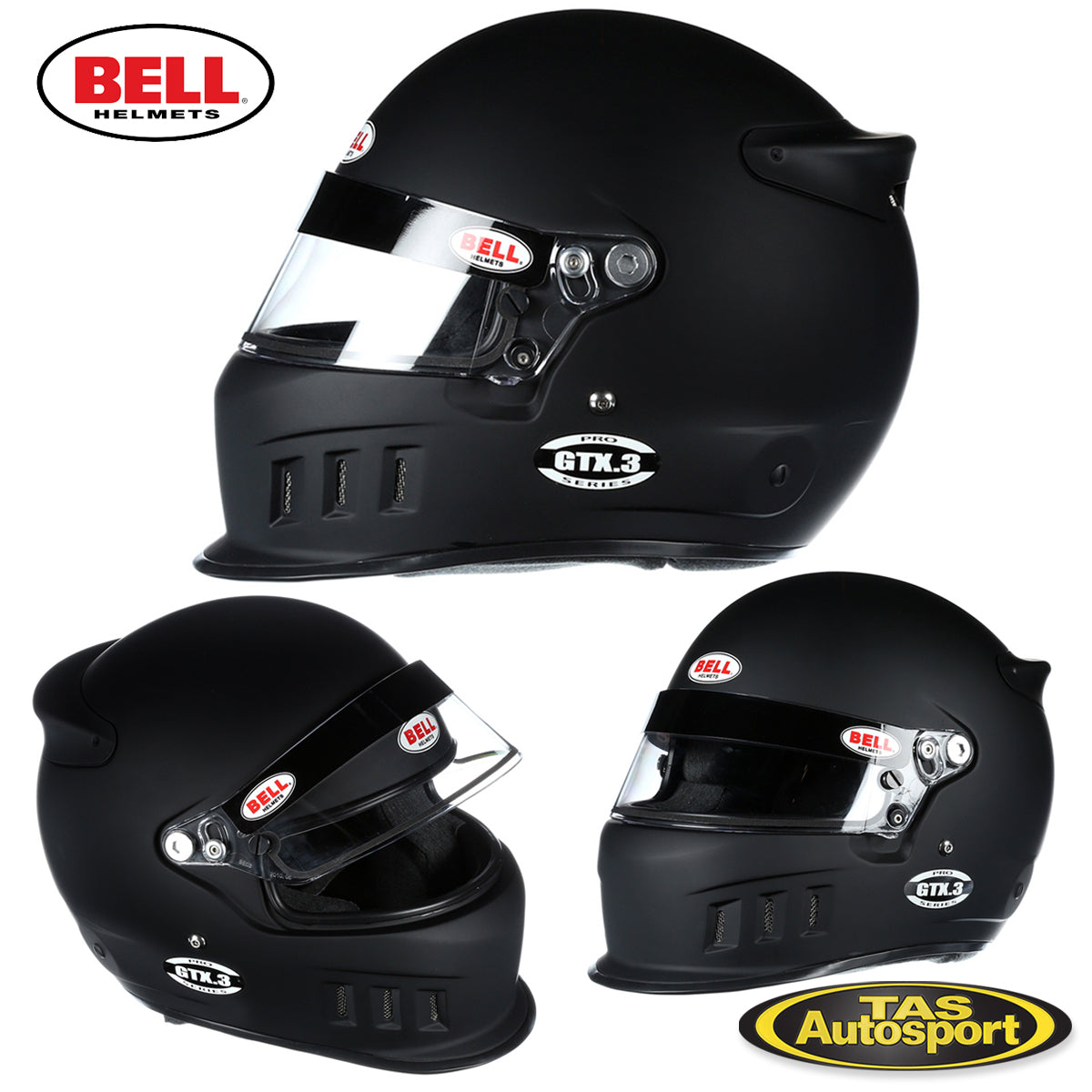 BELL GTX3 Matt Black Racing Helmet – Tas Autosport