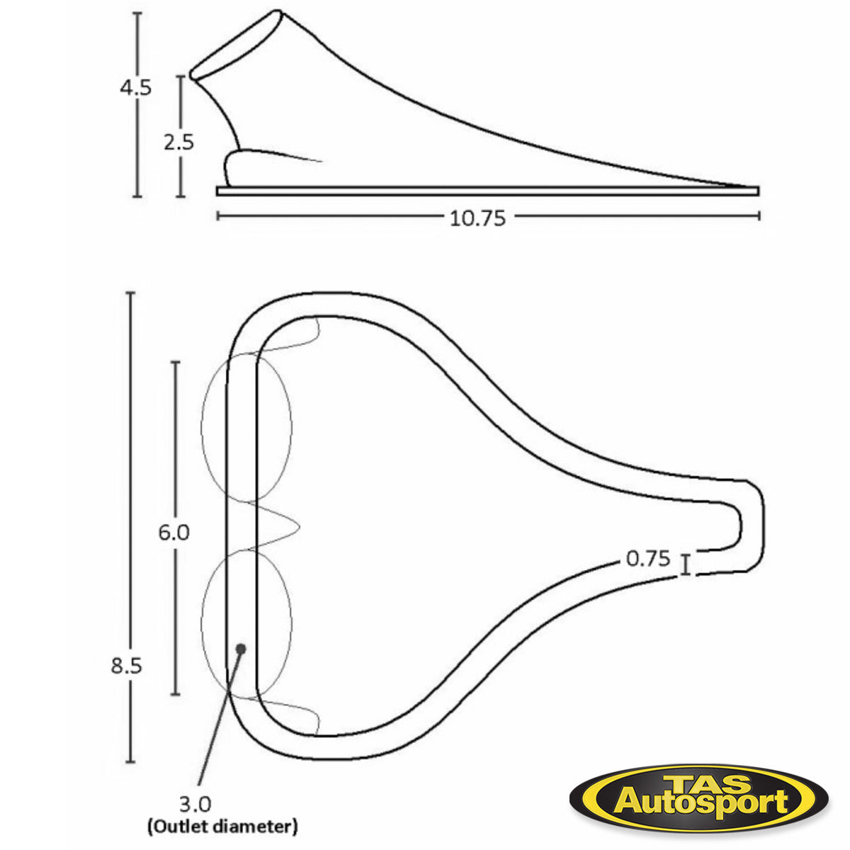 NACA Duct – 3inch dual outlet – Tas Autosport
