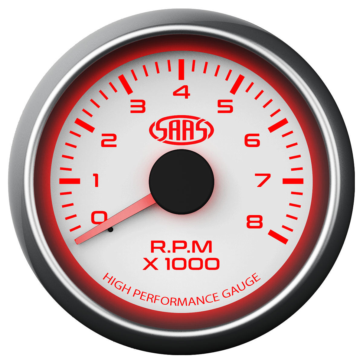 Tachometer 0-8K 52mm White Muscle Series – Tas Autosport