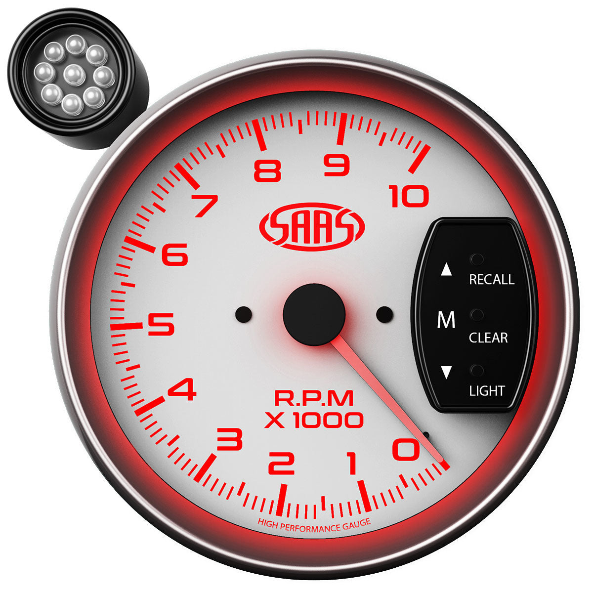 Tachometer 0-10K Shiftlite 5" White Muscle Series – Tas Autosport