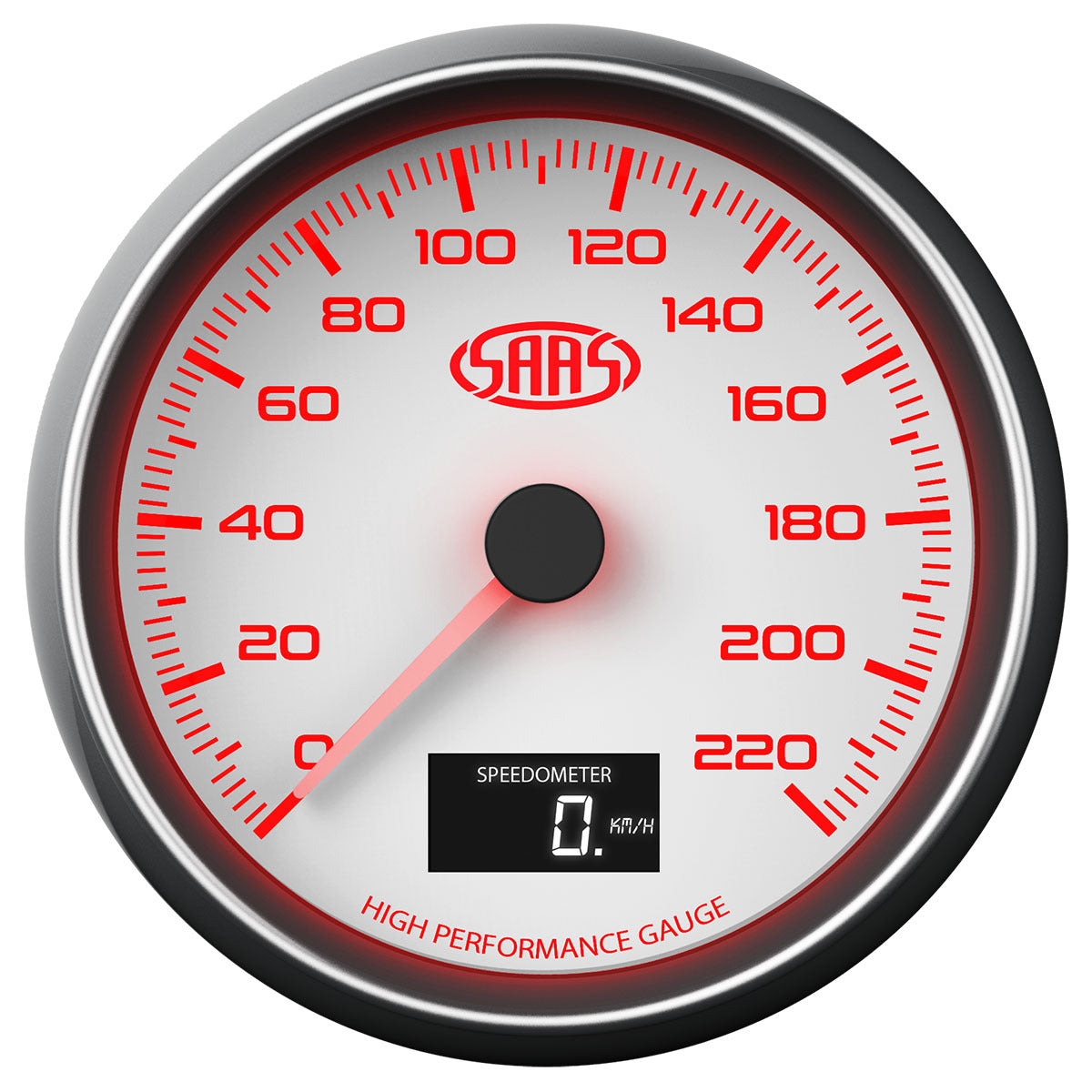 Speedometer 0-220 KPH 3 1/2" 89mm In Dash White Muscle Series – Tas ...