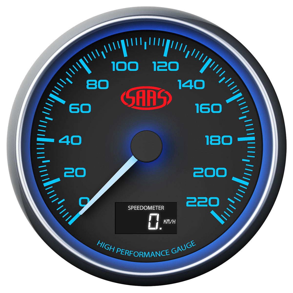 Speedometer 0-220 KPH 3 1/2" 89mm In Dash Black Muscle Series – Tas ...