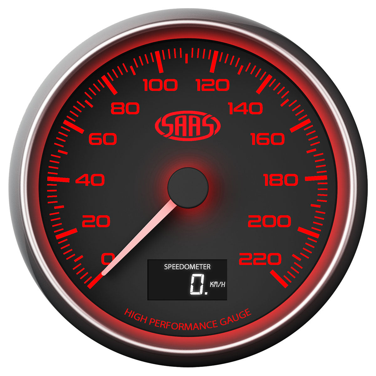 Speedometer 0-220 KPH 3 1/2" 89mm In Dash Black Muscle Series – Tas ...
