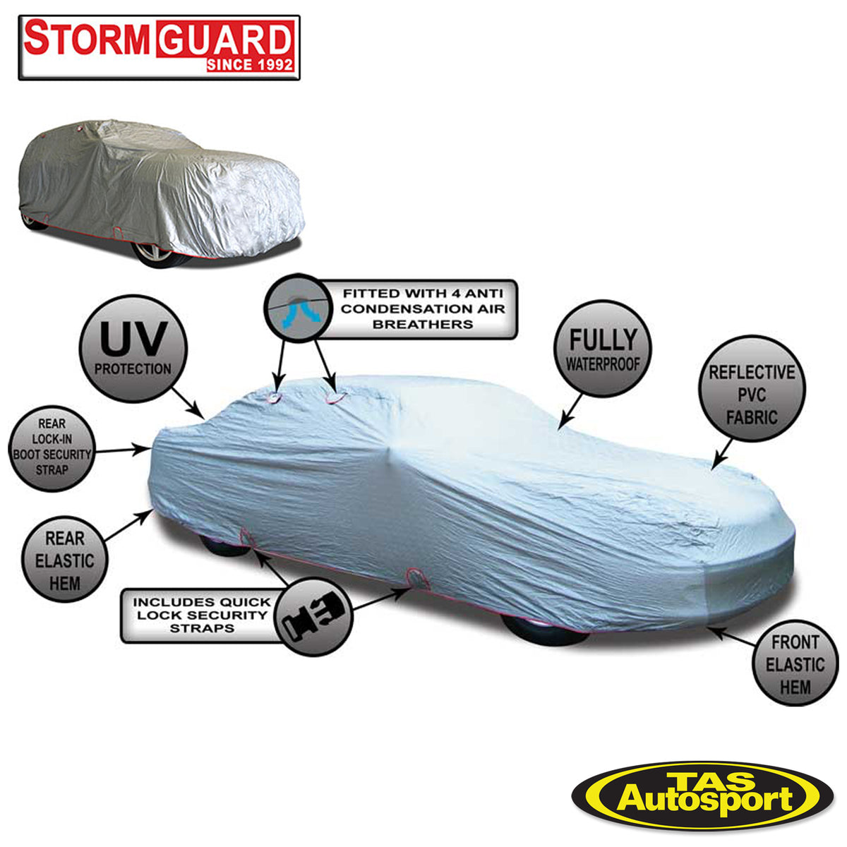 Fully Waterproof Stormguard Sedan/Hatch Car Covers – Tas Autosport